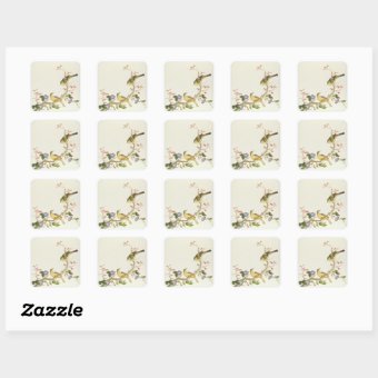 Yellow Wagtail with blue head Square Sticker | Zazzle