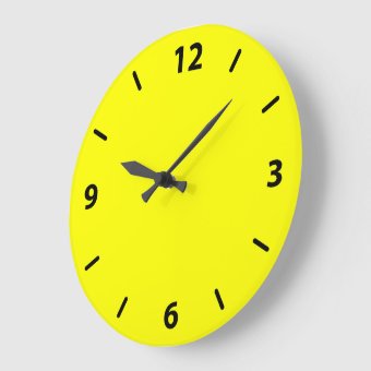 Yellow Wall Clock with Black Numbers | Zazzle