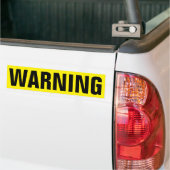 Yellow warning sign on durable vinyl sticker | Zazzle