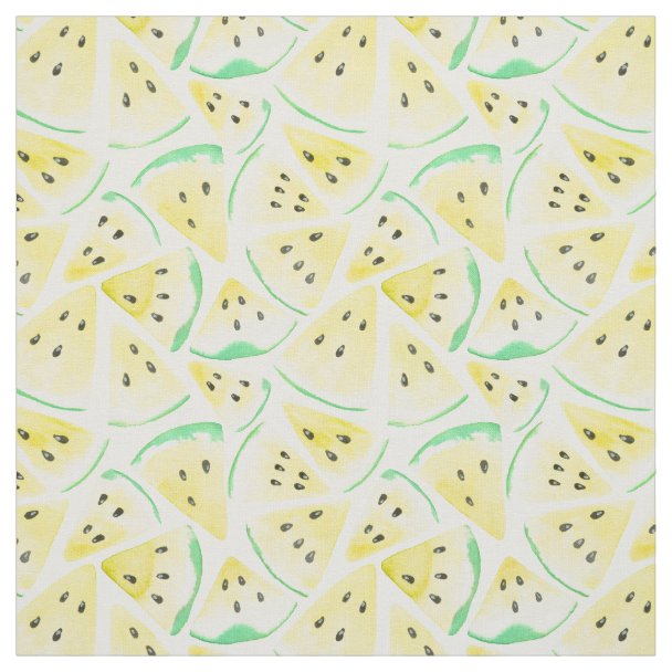 Watercolor Watermelon Pattern Fabric | Zazzle