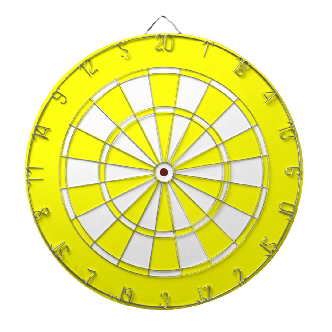 Yellow White colored Dart Board | Zazzle