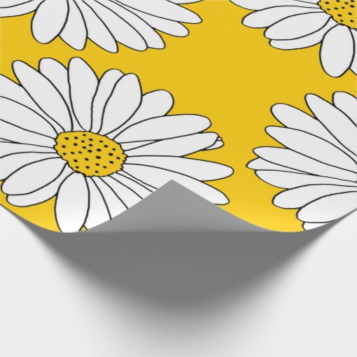 Yellow White Daisy Pattern 2 Wrapping Paper | Zazzle