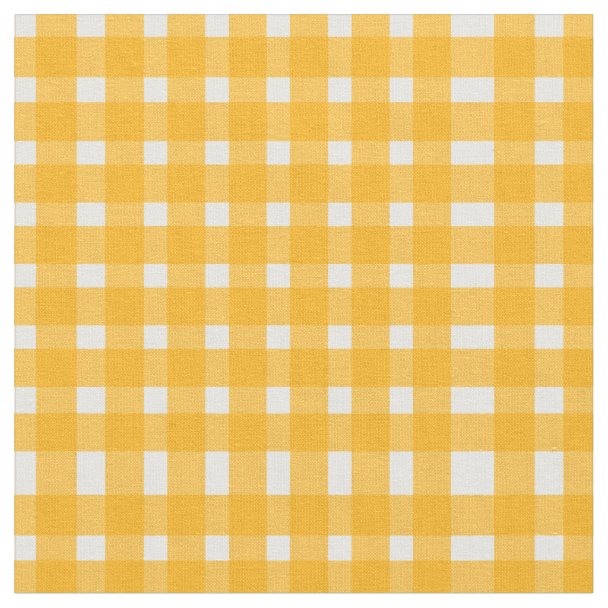 Yellow Buffalo Check Pattern Fabric | Zazzle