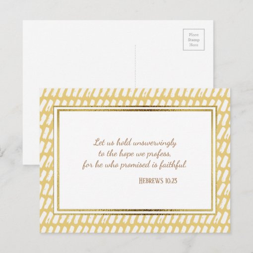 Yellow White Gold Christian Bible Verse Postcard | Zazzle