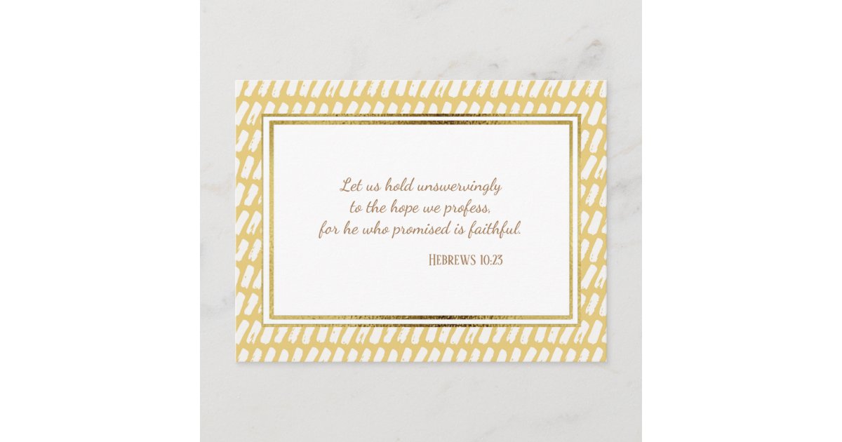 Yellow White Gold Christian Bible Verse Postcard | Zazzle