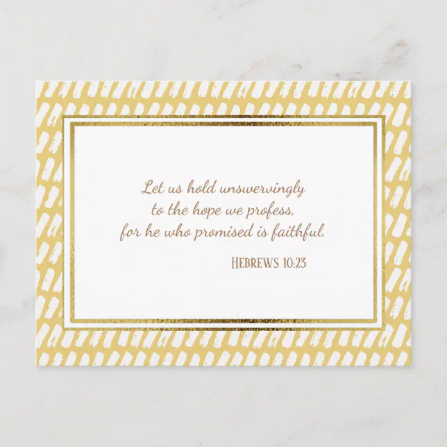 Yellow White Gold Christian Bible Verse Postcard | Zazzle