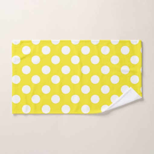 Yellow & White Polka Dots Dot Bath Towel Set | Zazzle