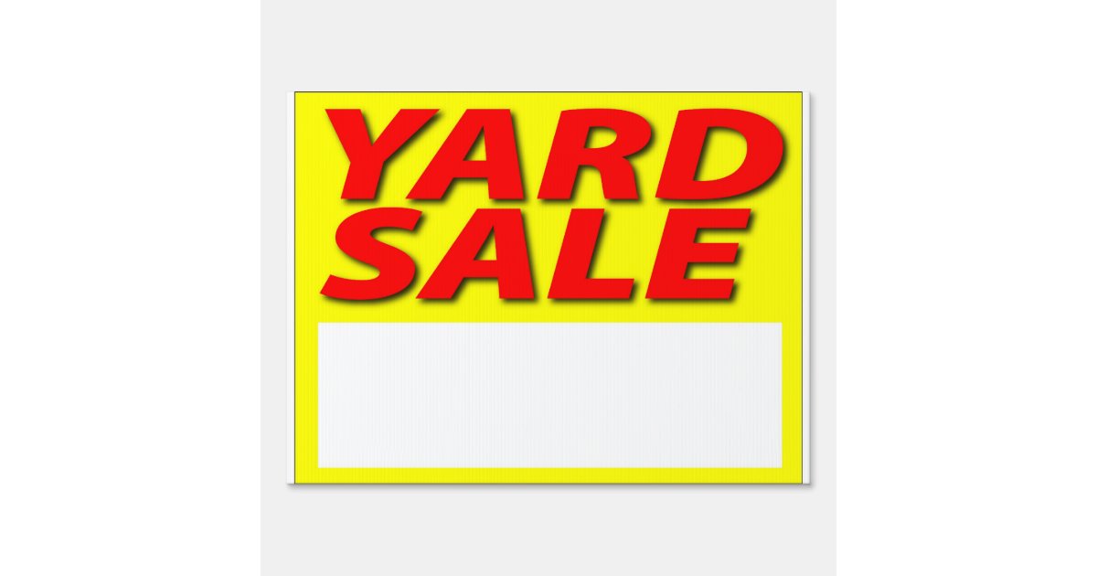 Yellow Yard Sale Sign | Zazzle