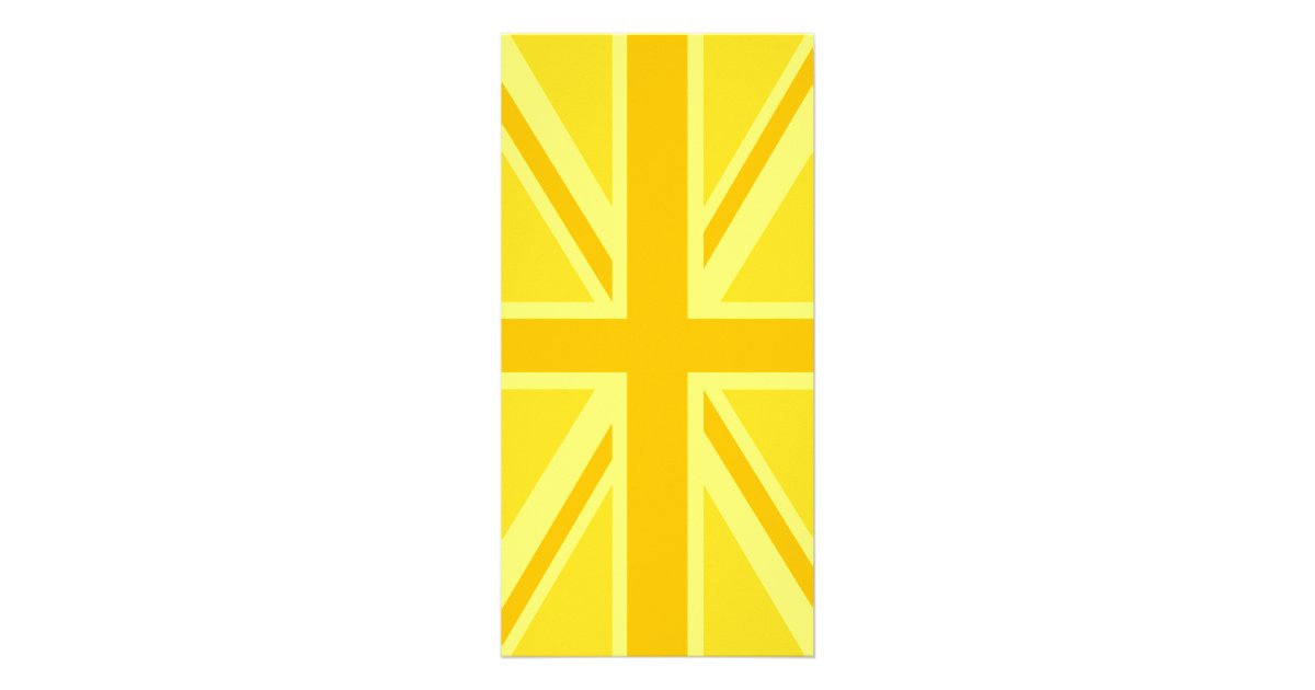 Yellow Yellow Union Jack British Flag Background Card | Zazzle