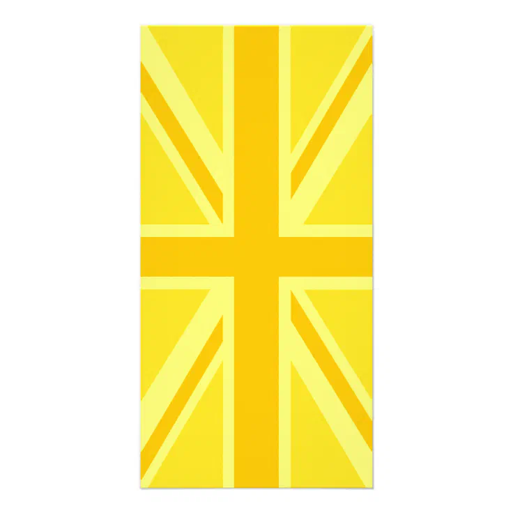 Yellow Yellow Union Jack British Flag Background Card | Zazzle
