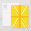 Yellow Yellow Union Jack British Flag Background Postcard | Zazzle