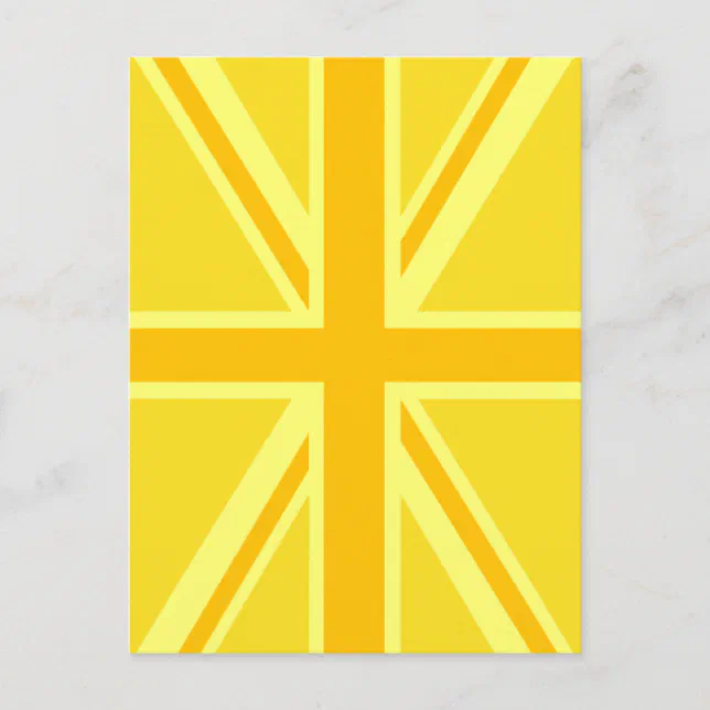Yellow Yellow Union Jack British Flag Background Postcard | Zazzle