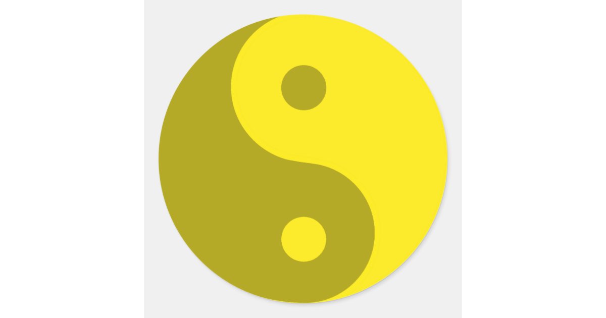 Yellow Yin Yang Spiritual Symbol Classic Round Sticker | Zazzle