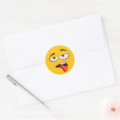 Yellow Yuck Emoji Classic Round Sticker | Zazzle