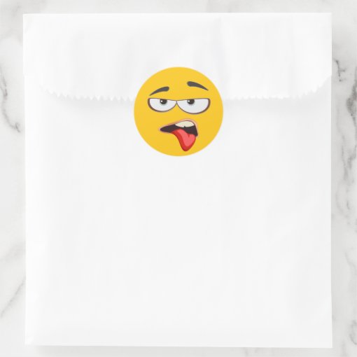 Yellow Yuck Emoji Classic Round Sticker | Zazzle