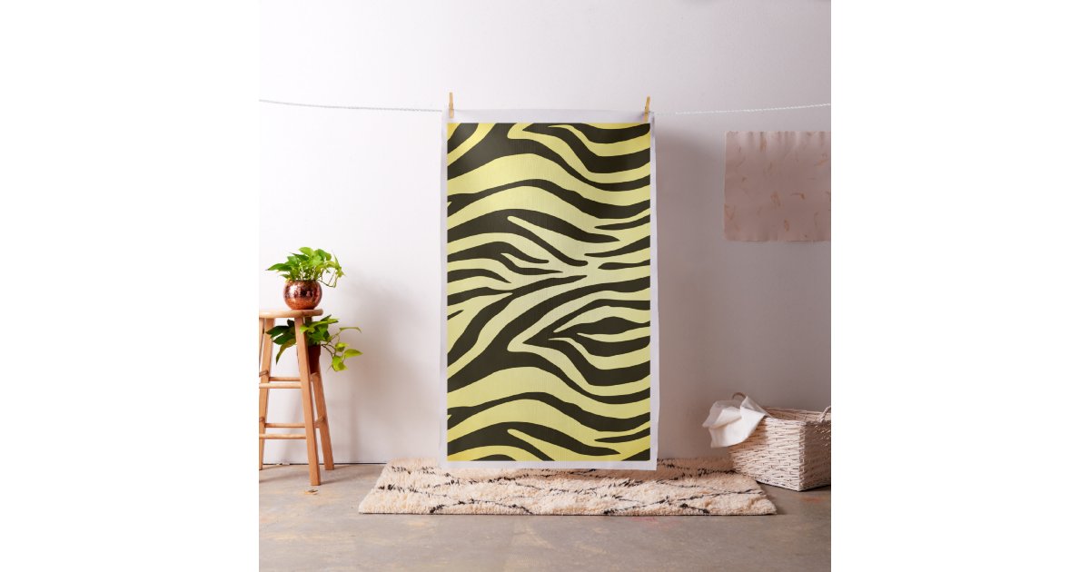 Yellow zebra animal print pattern fabric | Zazzle