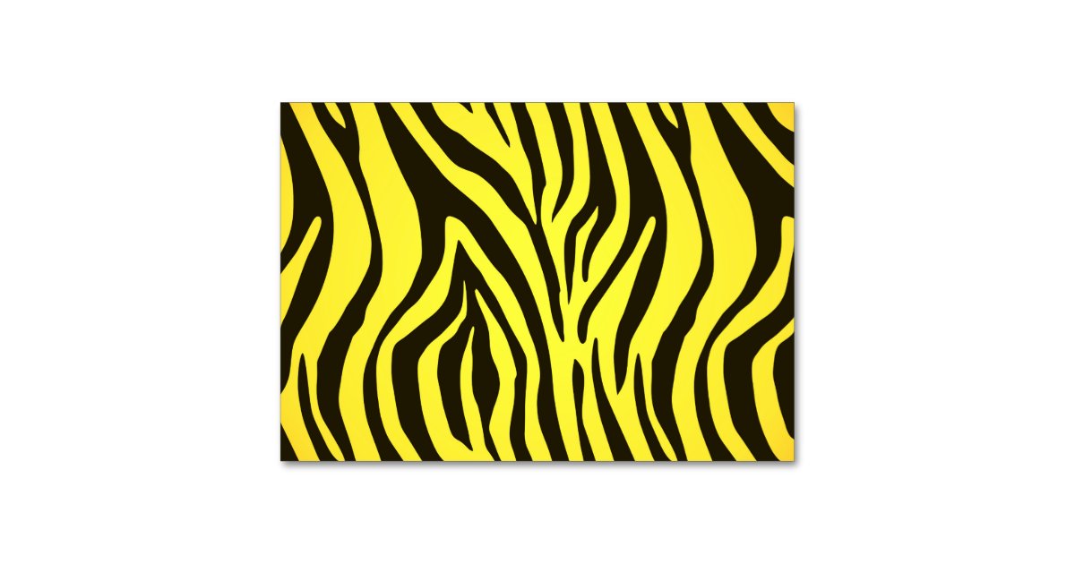 Yellow zebra animal print pattern table number | Zazzle