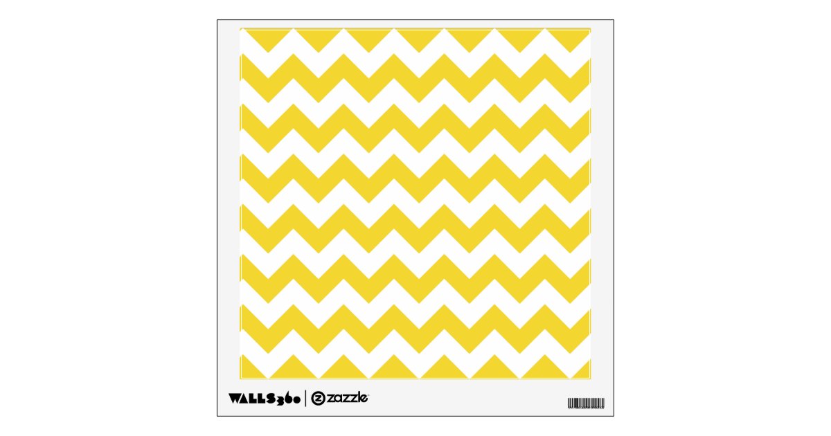 Yellow Zigzag Stripes Chevron Pattern Wall Sticker | Zazzle