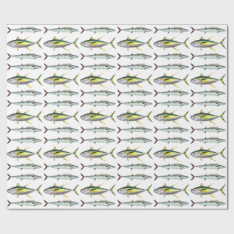 yellowfin and wahoo fish pattern wrapping paper | Zazzle