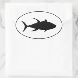 Yellowfin Tuna Icon Oval Sticker | Zazzle