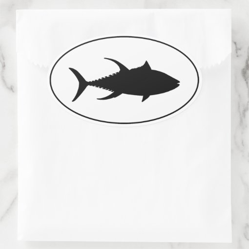 Yellowfin Tuna Icon Oval Sticker | Zazzle