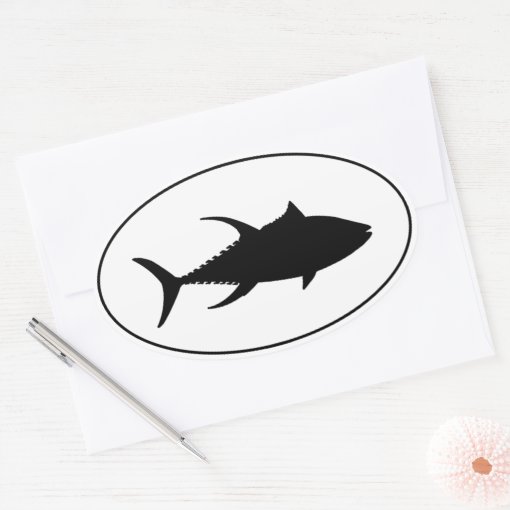 Yellowfin Tuna Icon Oval Sticker | Zazzle