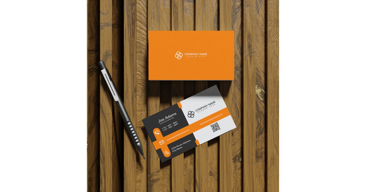 YellowSimple Modern Professional QR Code Scannable Business Card | Zazzle