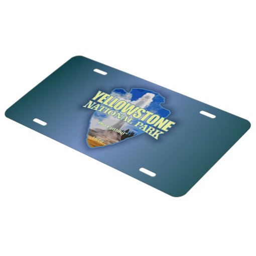 Yellowstone (arrowhead) license plate | Zazzle