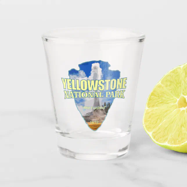 Yellowstone (arrowhead) shot glass | Zazzle