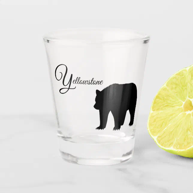 Yellowstone Bear Shot Glass | Zazzle