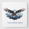 Yellowstone Eagle Square Wall Clock | Zazzle
