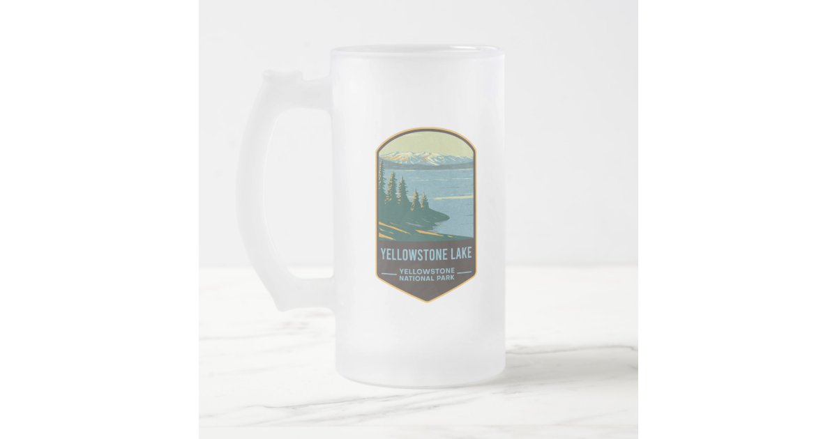 Yellowstone Lake Yellowstone National Park Frosted Glass Beer Mug | Zazzle
