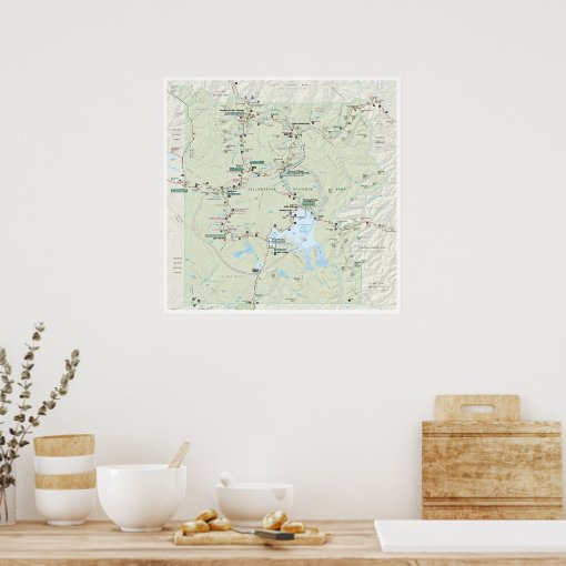 Yellowstone map poster | Zazzle
