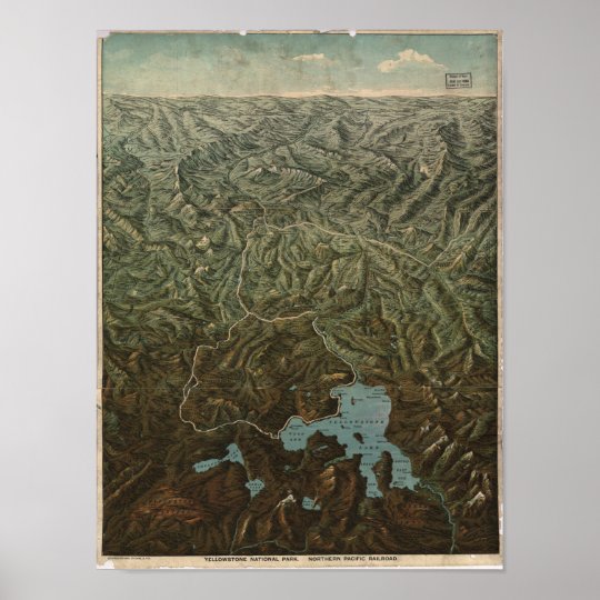 Yellowstone National Park 1895 Panoramic Map Poster | Zazzle.com