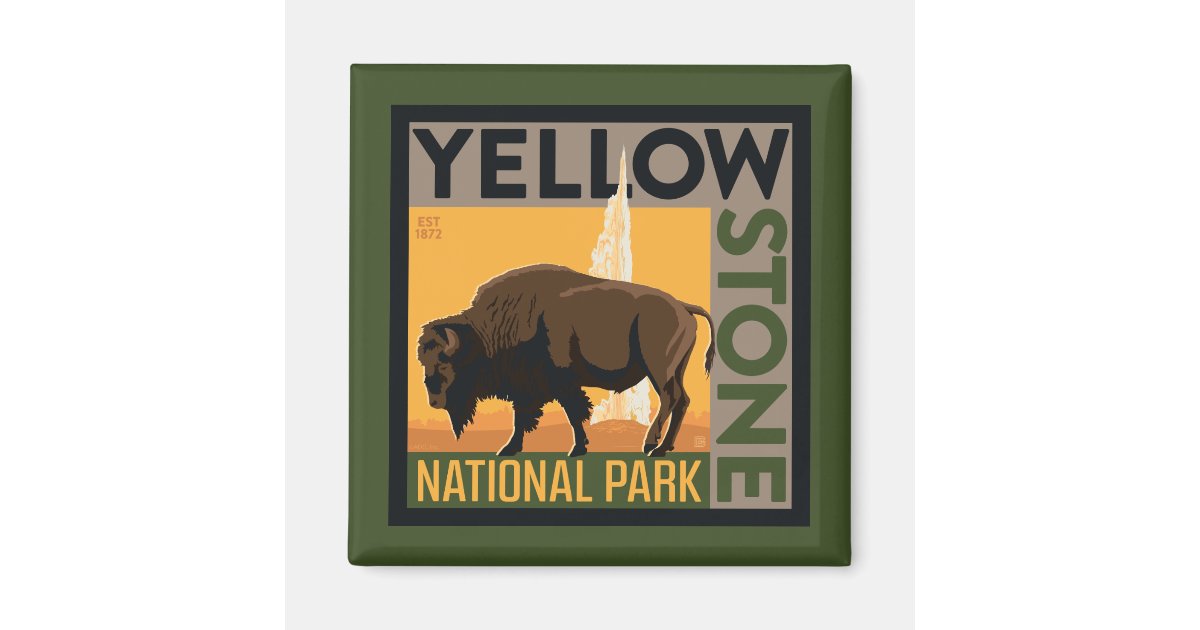 Yellowstone National Park | Buffalo Magnet | Zazzle