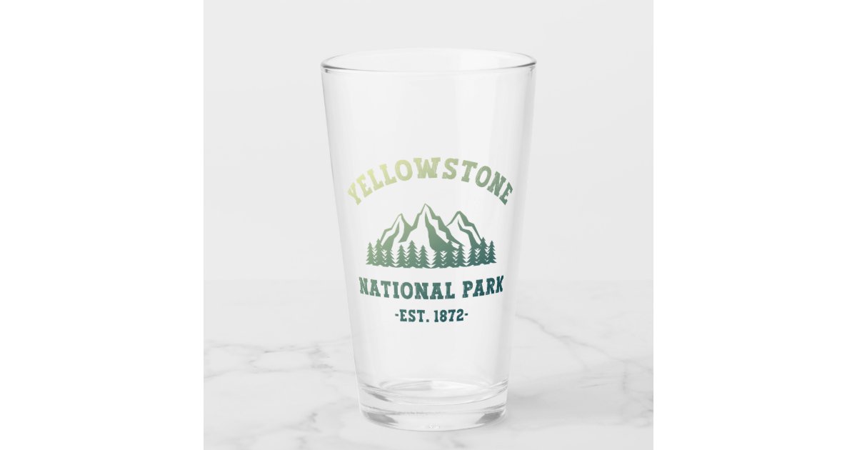 Yellowstone National Park Gradient Hiking Camping Glass | Zazzle