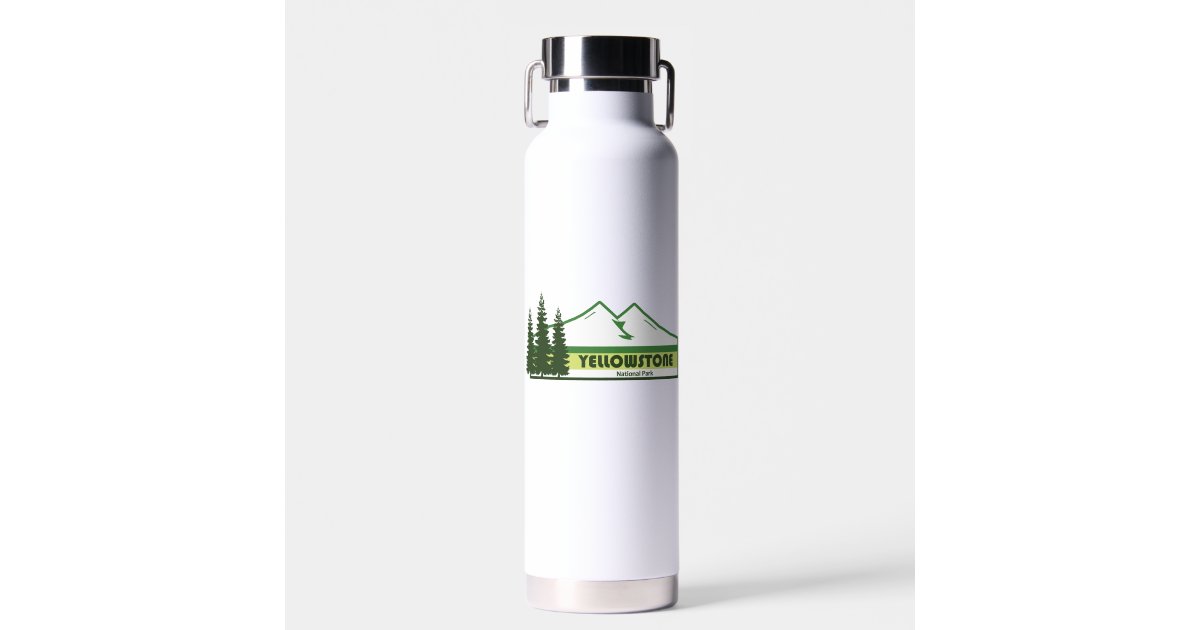 Yellowstone National Park Green Stripes Water Bottle | Zazzle