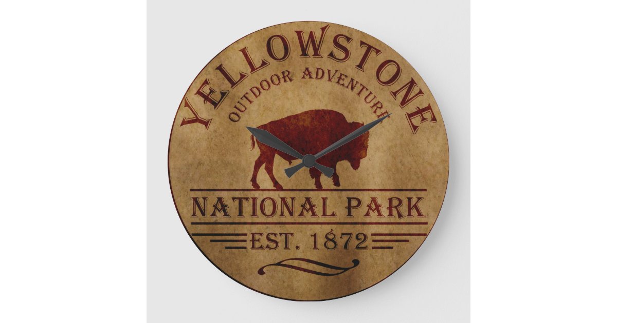Yellowstone national park large clock | Zazzle