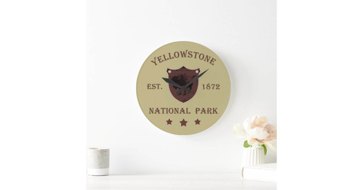 Yellowstone national park large clock | Zazzle