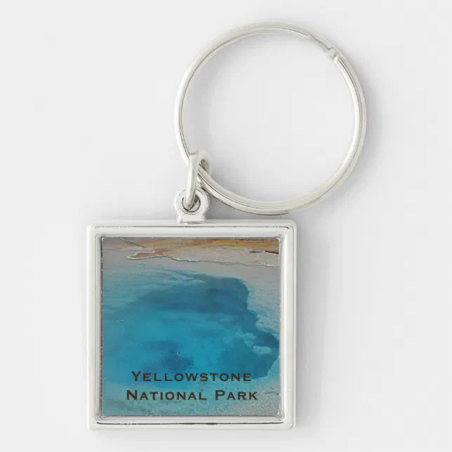 Yellowstone National Park Lovely Blue Pool Nature Keychain | Zazzle