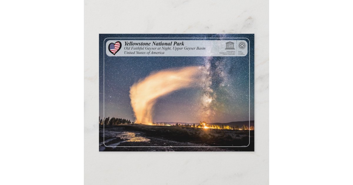 Yellowstone National Park - Old Faithful Geyser Postcard | Zazzle