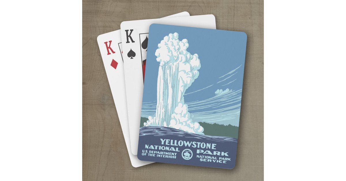 Yellowstone National Park Souvenir - Vintage WPA Poker Cards | Zazzle