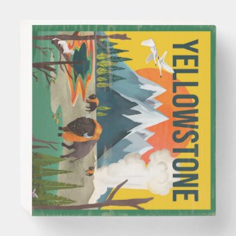 Yellowstone National Park Summer Road Trip Art Wooden Box Sign | Zazzle