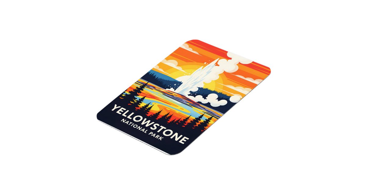 Yellowstone National Park – Vibrant Geyser Magnet | Zazzle