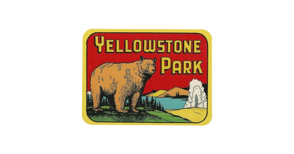 Yellowstone National Park Vintage Travel Magnet | Zazzle