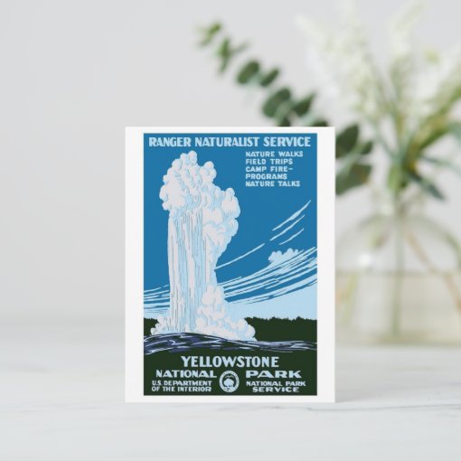 "Yellowstone National Park" Vintage WPA Postcard | Zazzle