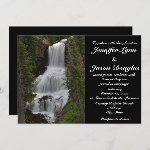 Yellowstone National Park Waterfall Wedding Invite | Zazzle