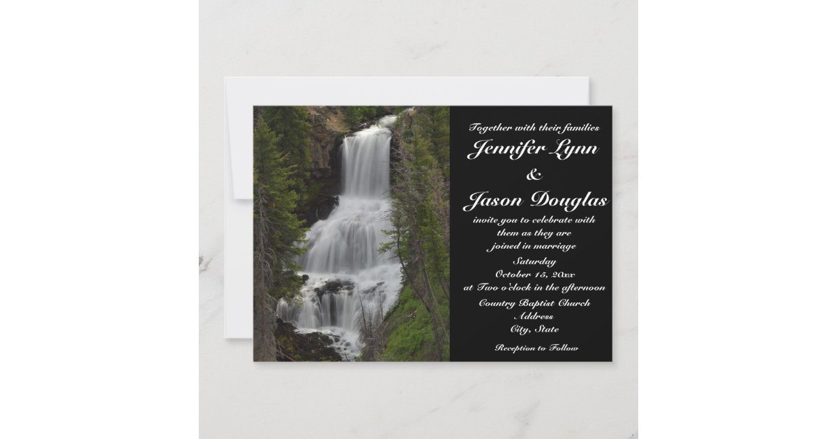Yellowstone National Park Waterfall Wedding Invite | Zazzle