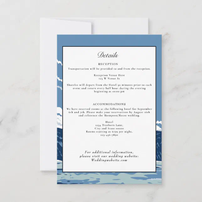 Yellowstone National Park Wedding Details Retro Invitation | Zazzle