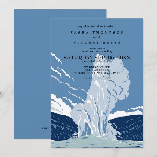 Yellowstone National Park Wedding Invitation Retro | Zazzle